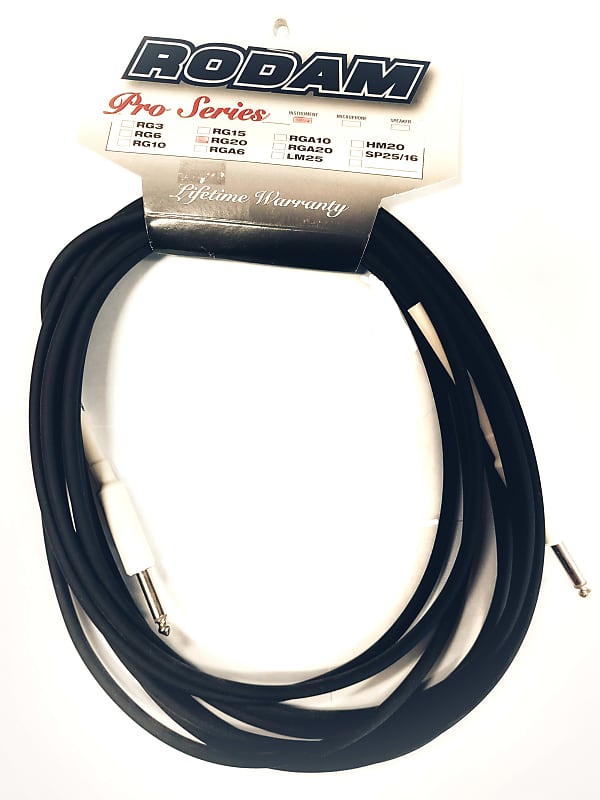 Rodam 20 Ft Instrument Cable RG20 - Clearance Sale | Reverb
