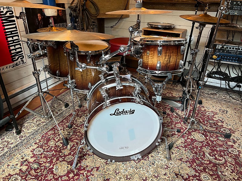 5pc Ludwig Legacy Exotic Maple mid 2010s - Black Limba Burst | Reverb