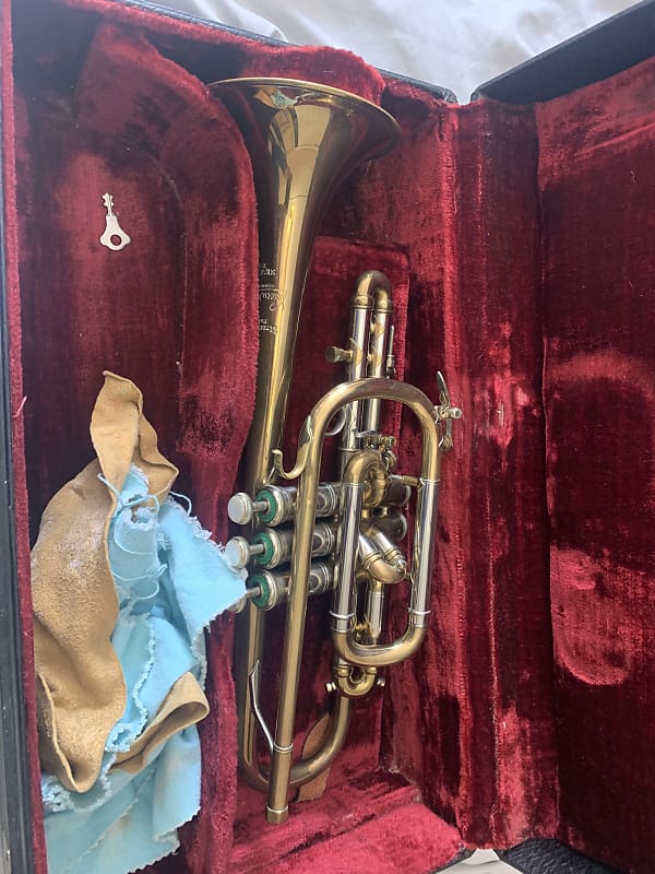 Bach Stradivarius 1944 New York large bore cornet with case | Reverb