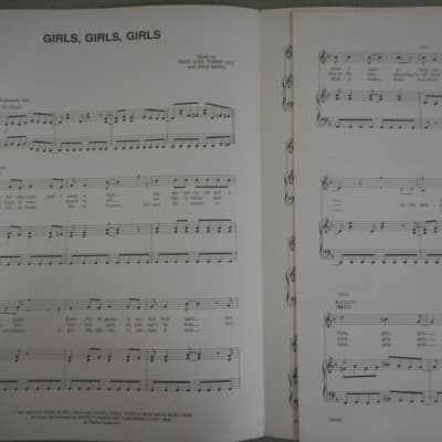 Motley Crue "Girls, Girls, Girls" Sheet Music 1987 | Reverb
