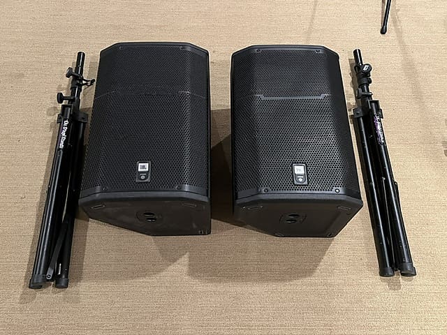 JBL PRX615M powered speakers (set of 2 w stands) | Reverb