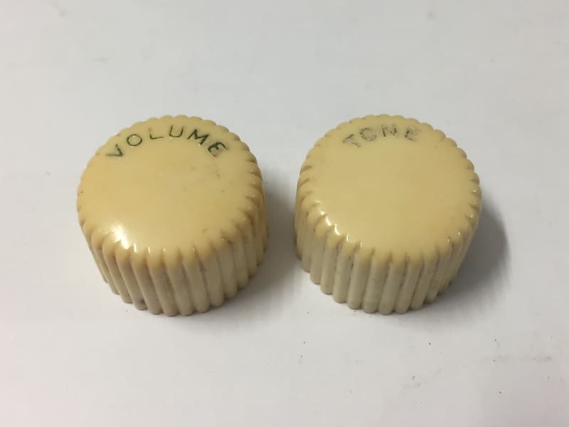 1950s Harmony Cupcake knobs pair volume + tone original | Reverb