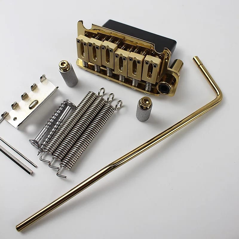2 Point Gold Guitar Stratocaster Strat Style Bridge Tremolo | Reverb