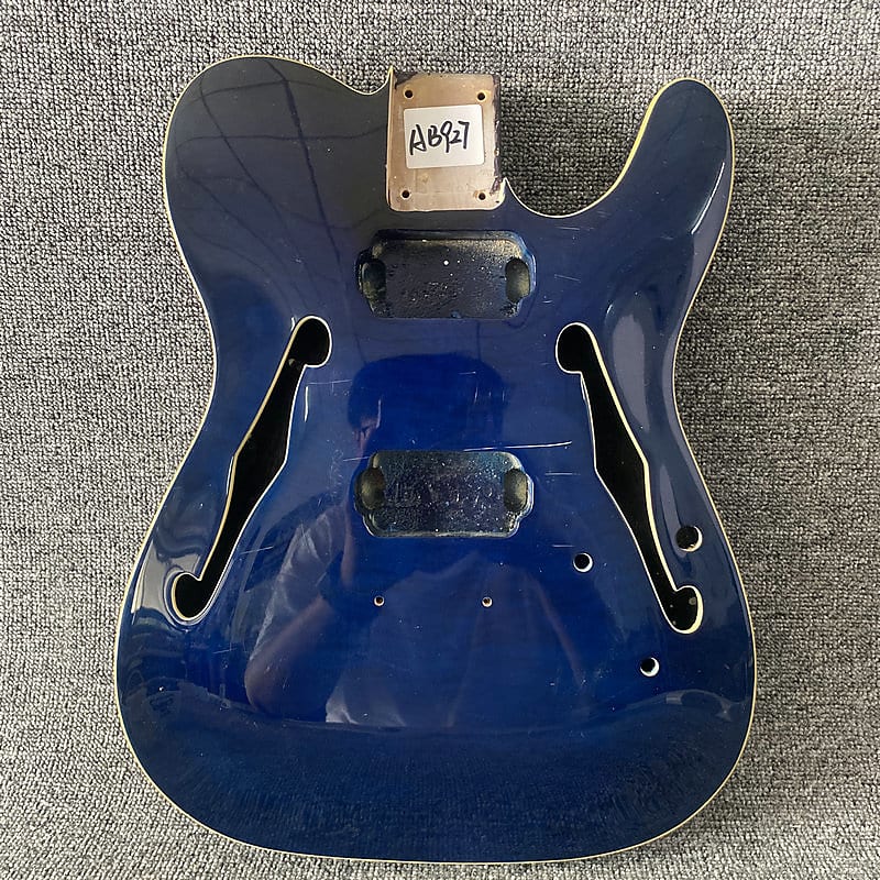 Blue Burst Telecaster Tele Style Guitar Semi Hollow Jazz Body | Reverb
