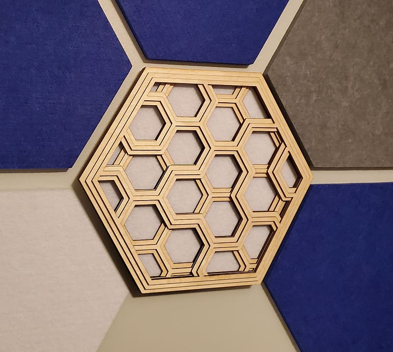 Acoust-Hex - Wood Hexagon Sound Diffuser Acoustic Wall Panel | Reverb