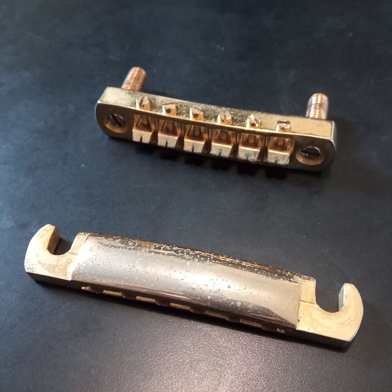 Epiphone Tune-O-Matic Bridge Set 1999 - Gold | Reverb