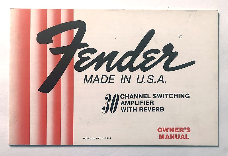 Fender 30 Channel Switching Amp Owner's Manual 1980 | Reverb