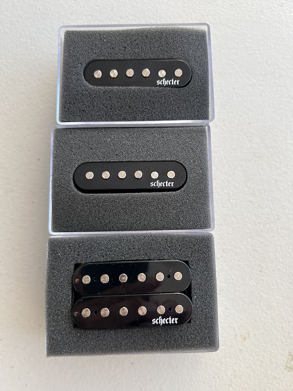 set of Black Schecter Diamond series pickups | Reverb