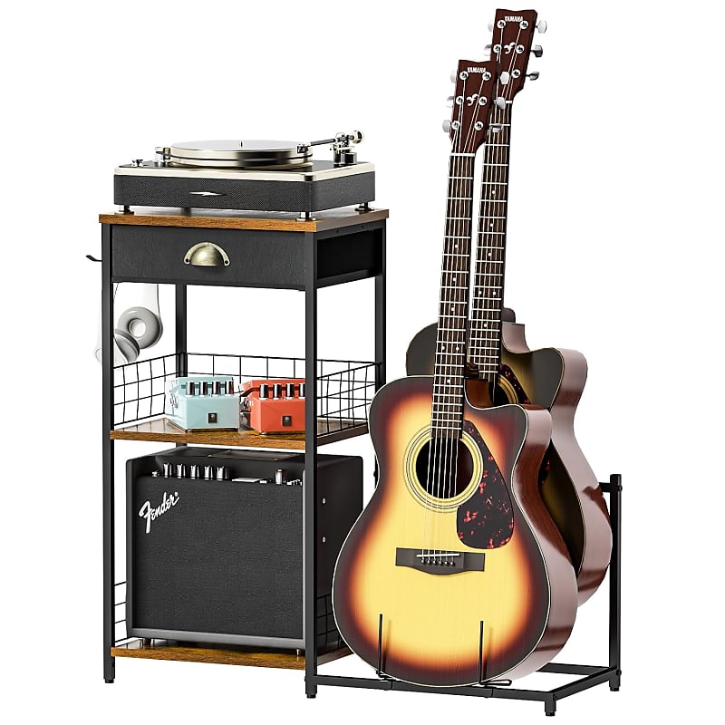 Adjustable Guitar Stand with Drawer, Guitar Rack for Multiple | Reverb