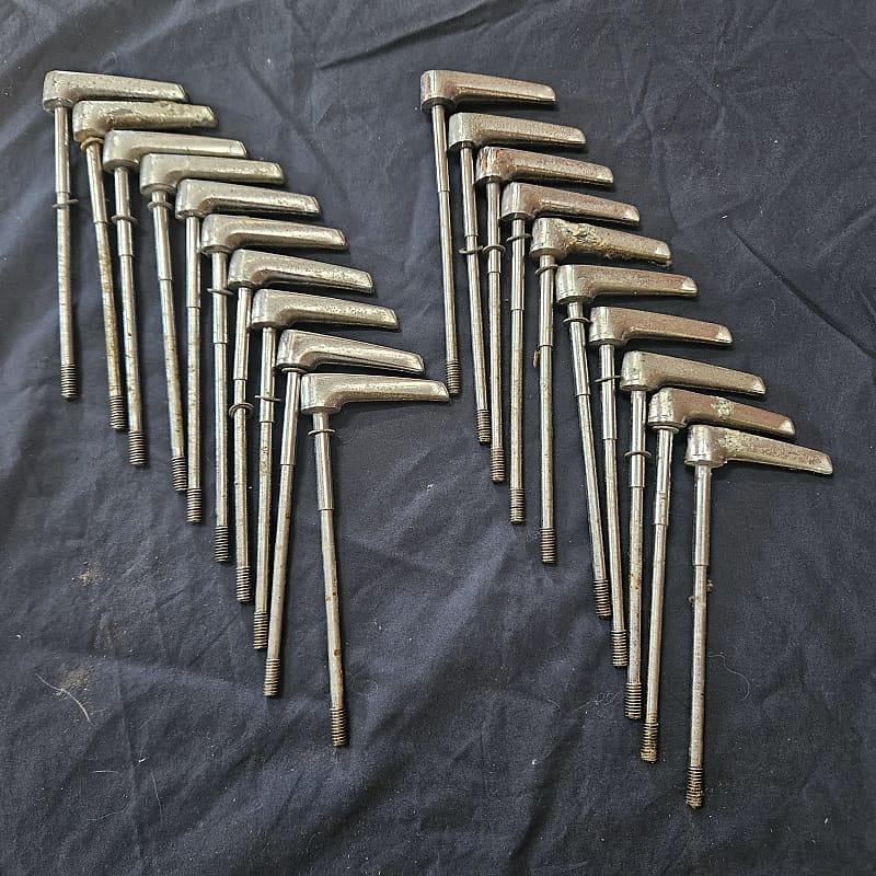 Premier 1960's-1970's Chrome Bass Drum T-Rods 4 7/8" length - | Reverb