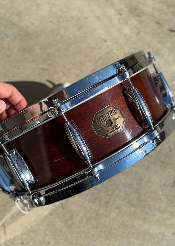 Gretsch USA Custom Snare Stop Sign Badge 1970's - Walnut | Reverb