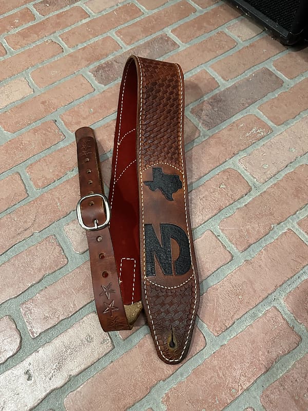 Custom Handmade Leather Strap Texas ND monogram | Reverb