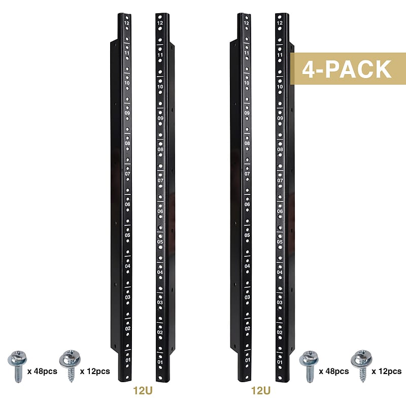 ST-RR-12U / ST-RR-12UX2 | 12U Steel Rack Rails, with Black | Reverb