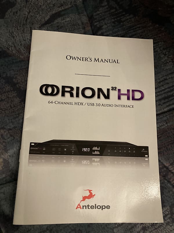Antelope Orion HD 32 Original Owners Manual / User | Reverb Australia