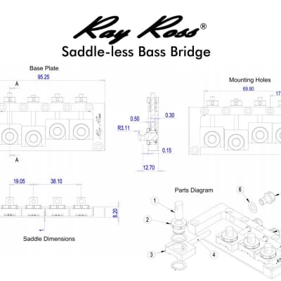 Genuine Ray Ross Bass Guitar Bridge (P-Bass, J-Bass, other | Reverb