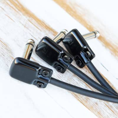3-pack 8" Patch Cable 1/4" Black SquarePlug SP500 Right Angle | Reverb
