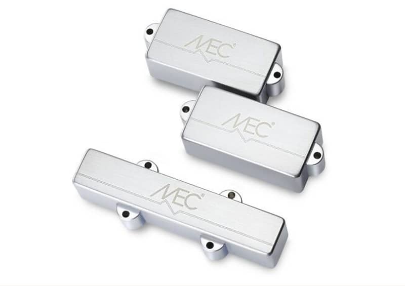 MEC 4 String Active PJ Bass Pickup Set - Brushed Chrome Metal | Reverb