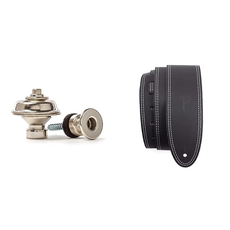 Straplok Traditional Strap Retainer System, Nickel & Leathers | Reverb