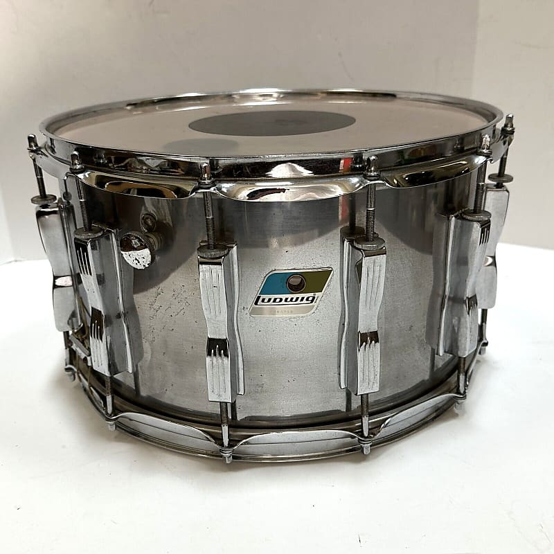 Vintage Ludwig 8x14" 12 Lug Chrome Over Wood Coliseum Snare | Reverb