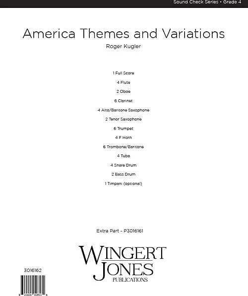 America Themes and Variations - Full Score | Reverb