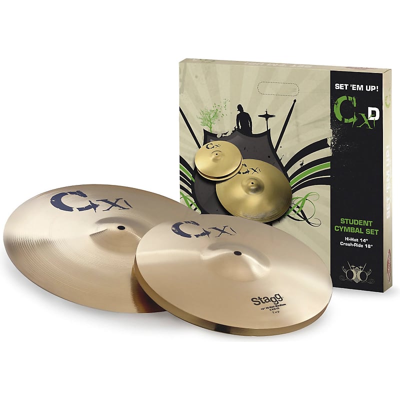 Stagg CXD Cymbal set 14" Hats 18" Crash Ride - Bronze | Reverb