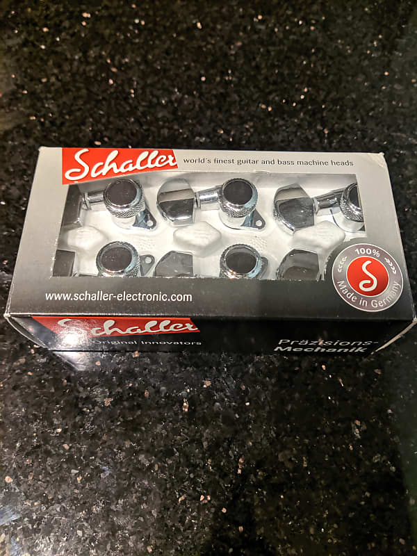 Schaller M6 Locking Locking Tuners 3+3 Guitar Machines Chrome | Reverb
