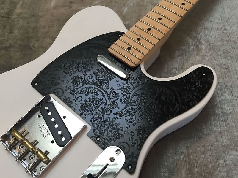 Logan Designs Black Paisley Custom Bakelite Pickguard fits | Reverb