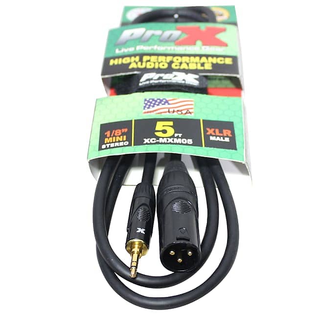 Pro X 5 Ft. UnBalanced Audio Cable 1/8" (3.5mm) TRS Mini to | Reverb