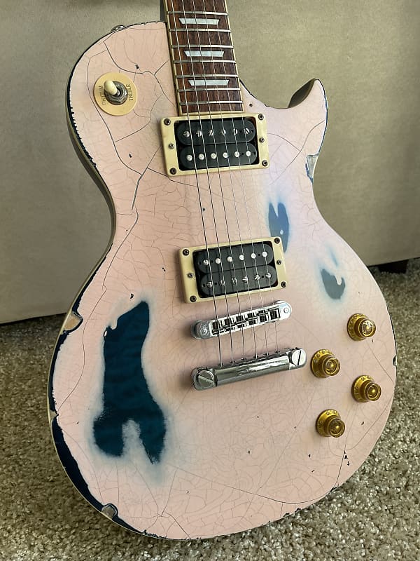 Heavy Relic Pink Les Paul Style guitar (Weight 8.75 Lbs) | Reverb