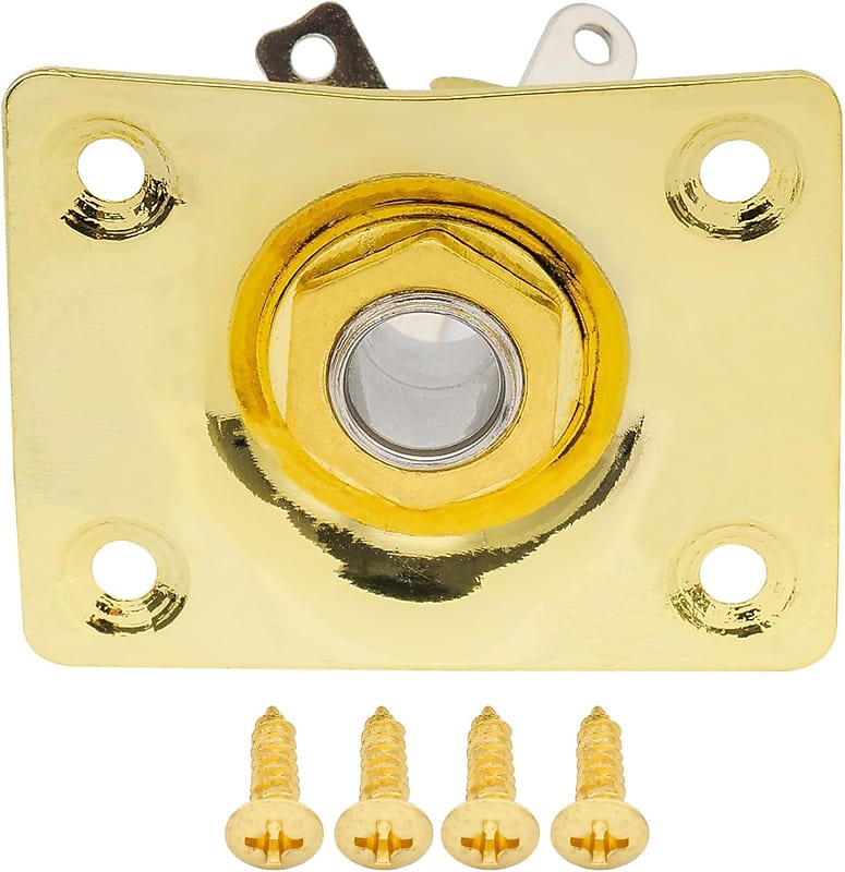 1/4" Rectangular Guitar Output Jack Plate Input Jack Socket | Reverb