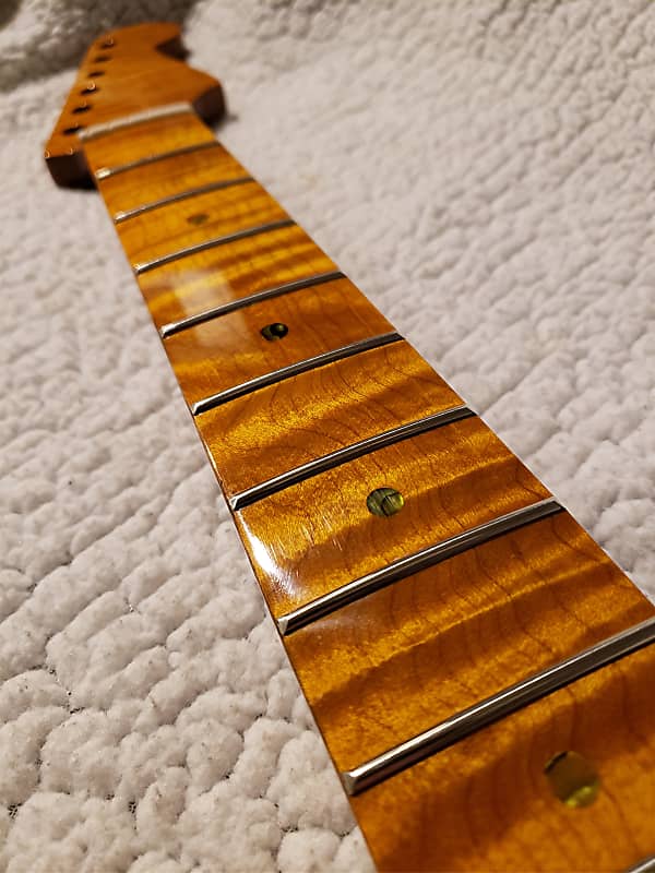 Killer USA made Roasted,flame maple neck with beautiful flame | Reverb