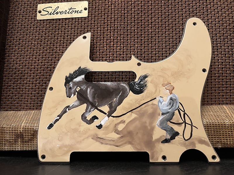 Fender Telecaster Pickgaurd Western Theme Hand Painted by | Reverb
