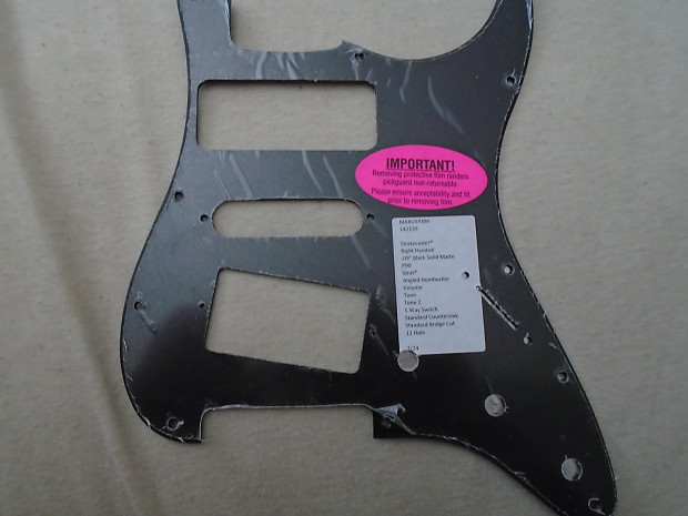 Warmoth Black Strat-style Pickguard: Angled humbucker/single | Reverb
