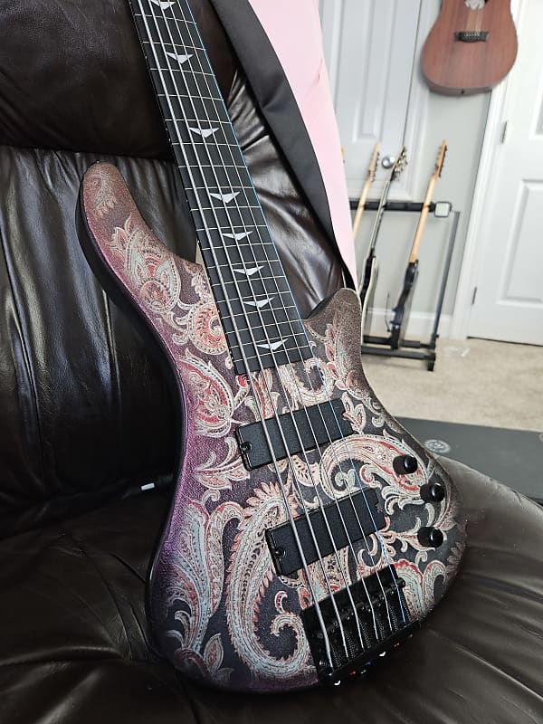 Fretless 6 String Bass Color Shift Paisley | Reverb