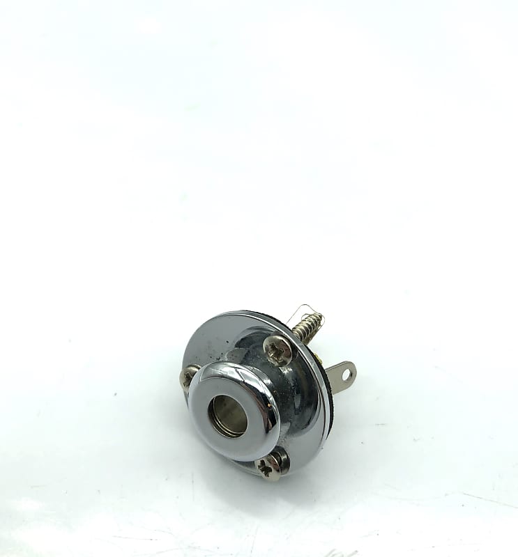 Acoustic End Pin Jack Strap Button w/Screws Chrome | Reverb
