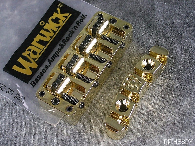 WARWICK GOLD 4 STRING BASS BRIDGE & TAILPIECE THUMB CORVETTE | Reverb