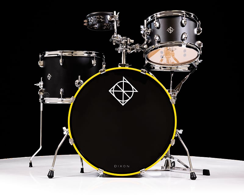 Dixon LIttle Roomer 5pc Shell Pack - Black and Yellow Kit | Reverb