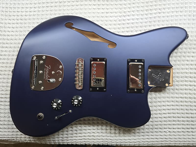 Warmoth CHAMBERED SEMI HOLLOW JAZZMASTER - SPECTRA BLUE SATIN | Reverb