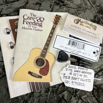 2003 Martin D-18 Andy Griffith Signature Model | Reverb