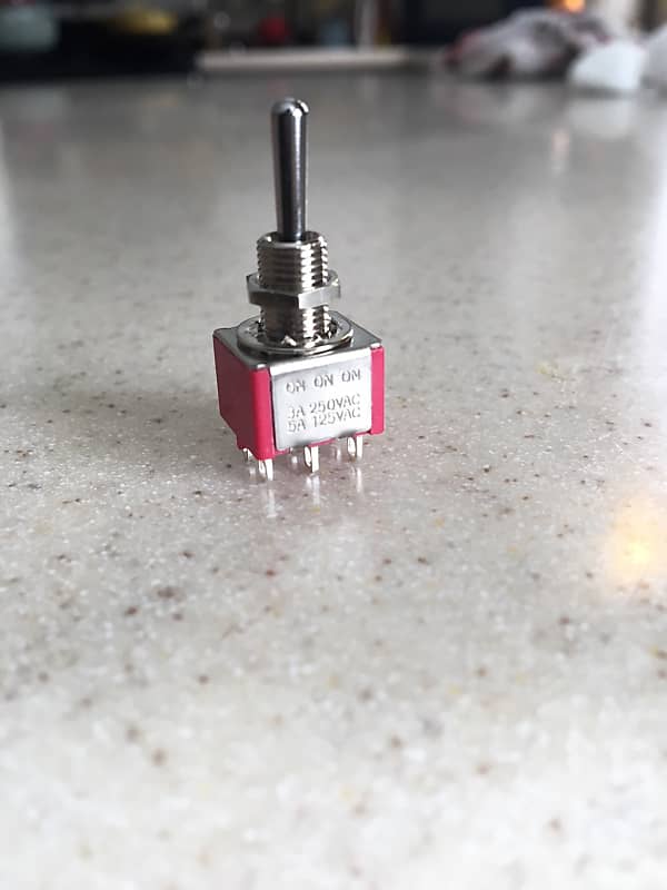 Mini DPDT Toggle, On/On/On, Chrome with Mounting Hardware | Reverb
