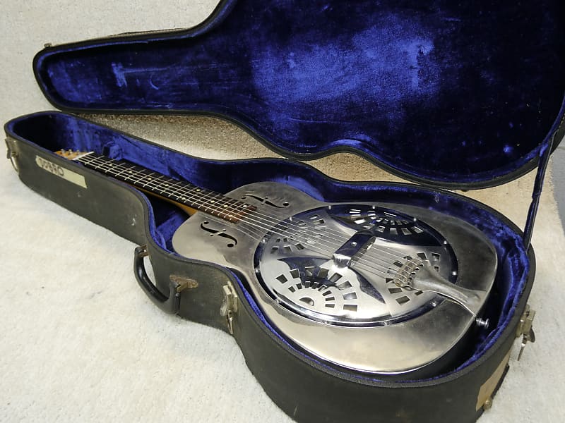 Dobro 33 H Brass Body 1974 Chrome Etched w/HSC | Reverb