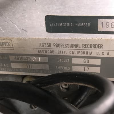 Ampex AG-350 1/4" Mono Reel to Reel Tape Recorder | Reverb
