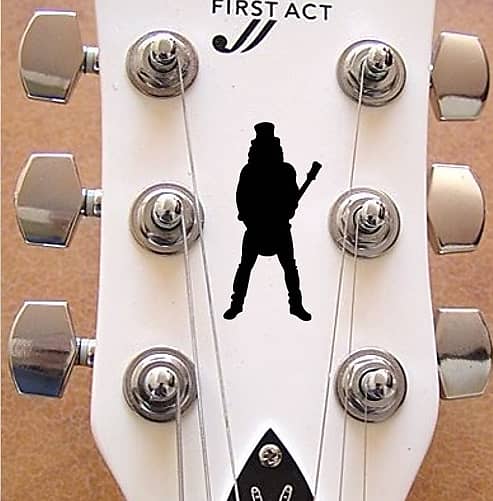 Slash Guns Figure Sticker Black Guitar Headstock Stickers | Reverb UK
