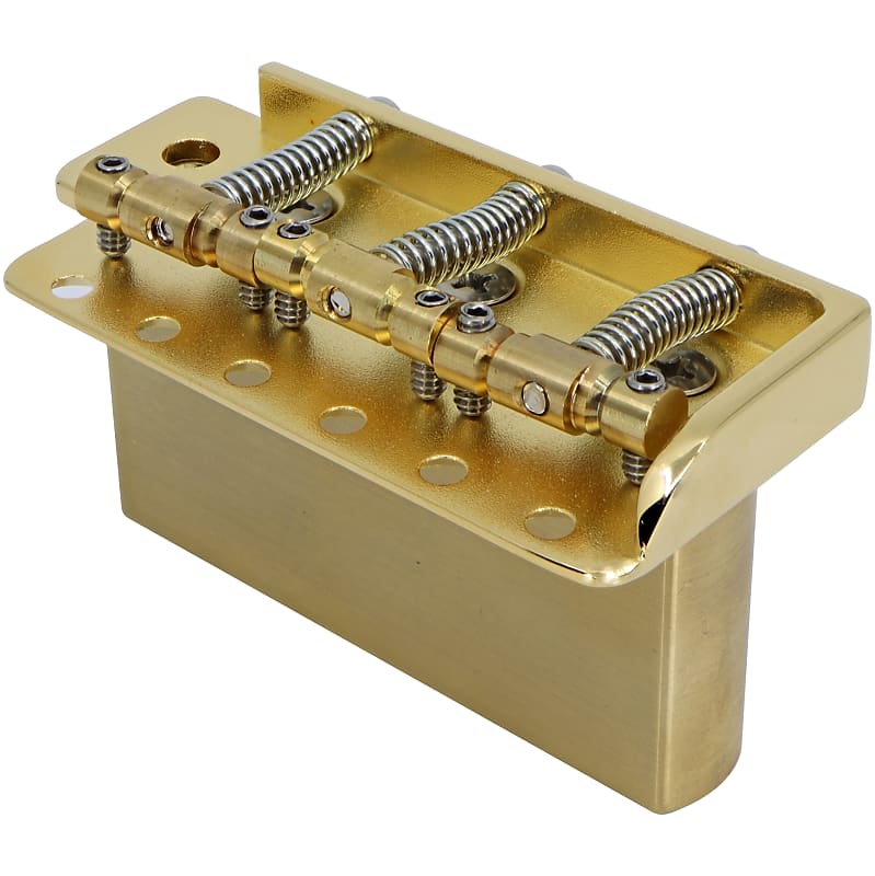 Strat/Tele - Trem Bridge w/ 1/4" Brass Saddles - Satin Gold | Reverb