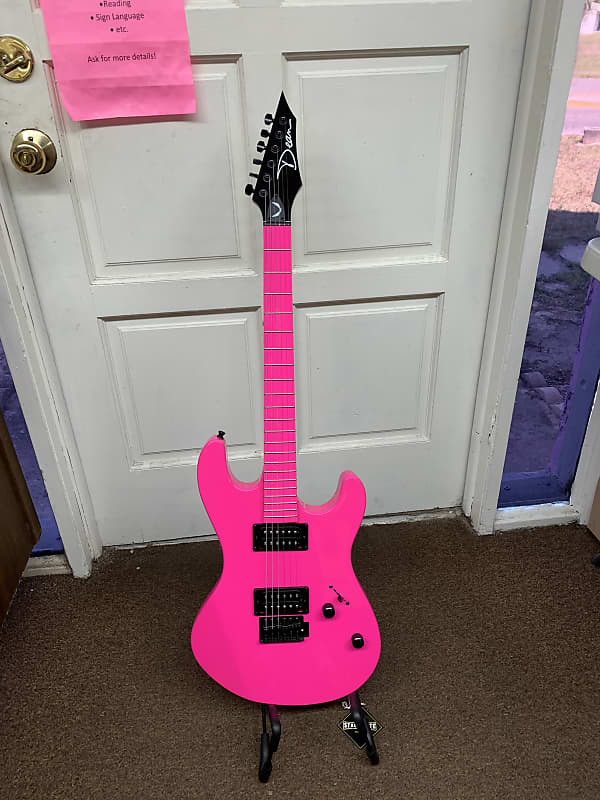 Dean Custom Zone 6 string Electric Guitar Flourescent Pink B | Reverb