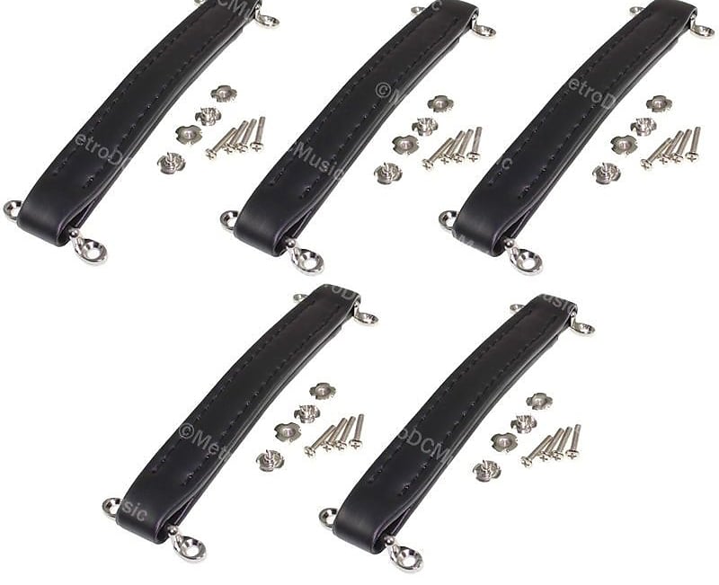 5-Pack Black Vintage Leather Style Guitar Amplifier Handle | Reverb