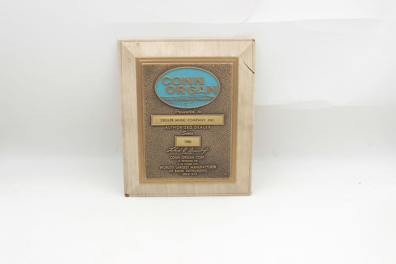 Vintage Conn Organ Authorized Dealer Plaque | Reverb