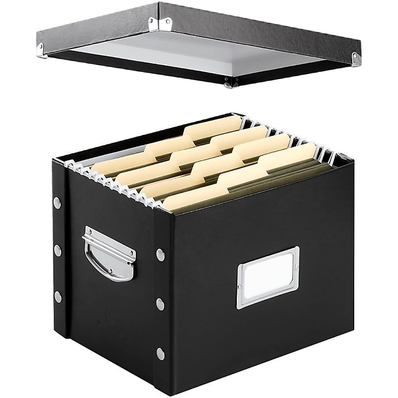 Vaultz Snap-N-Store Letter File Box Black | Reverb