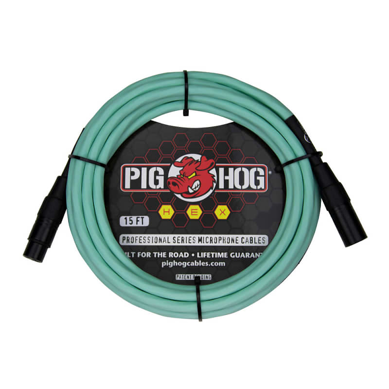 Pig Hog Hex Series Mic Cable with XLR Connectors (15ft, | Reverb