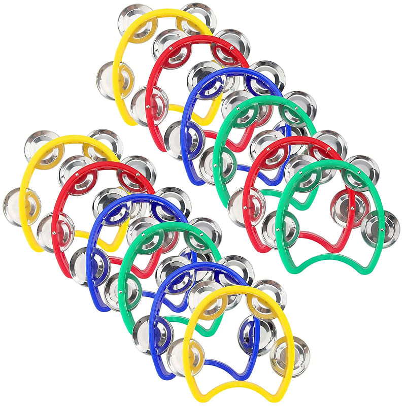 12 Pcs Half Moon Hand Tambourine, Plastic Tambourine With | Reverb